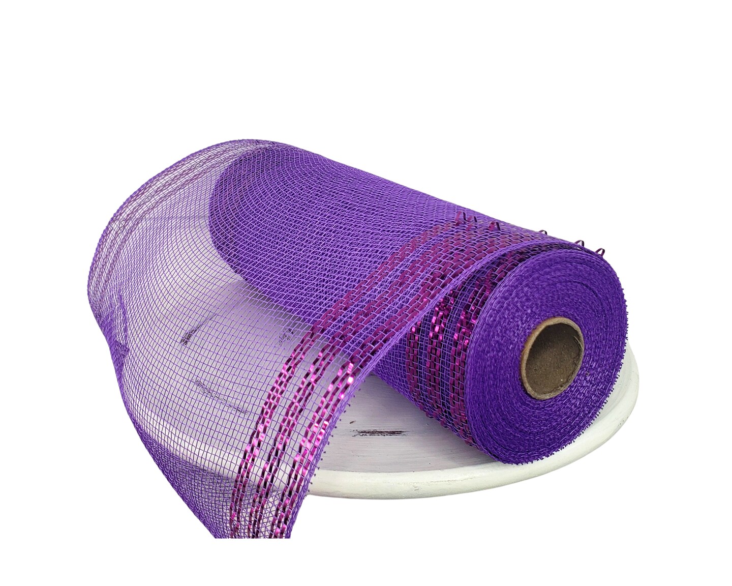 CR190-11 10" x 10yd Border Stripe Metallic Mesh Purple/Purple | Michaels