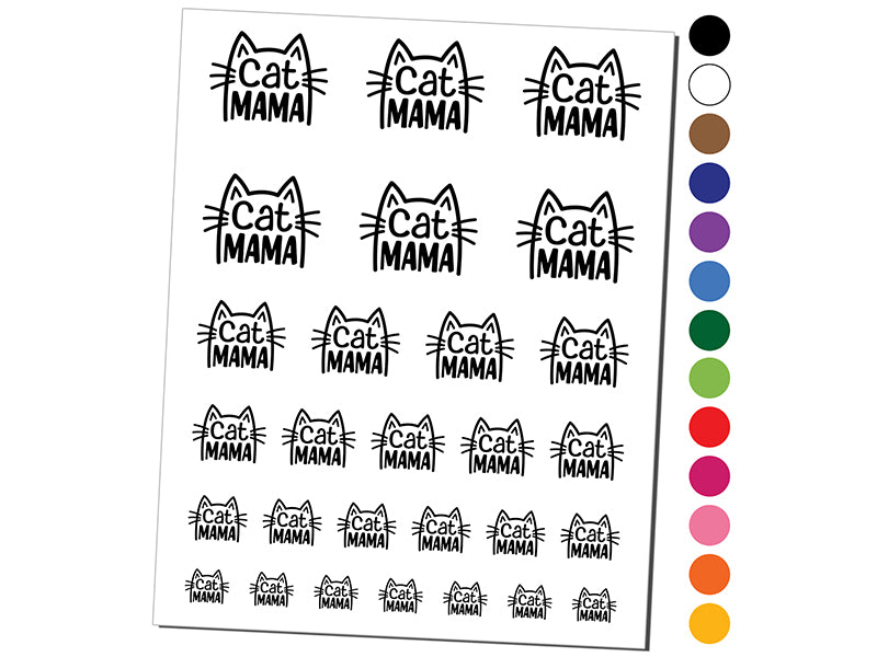 Cat Mama Mom Temporary Tattoo Water Resistant Fake Body Art Set ...