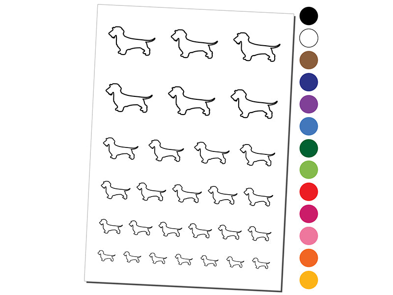 Wirehaired Dachshund Dog Outline Temporary Tattoo Water Resistant Fake ...