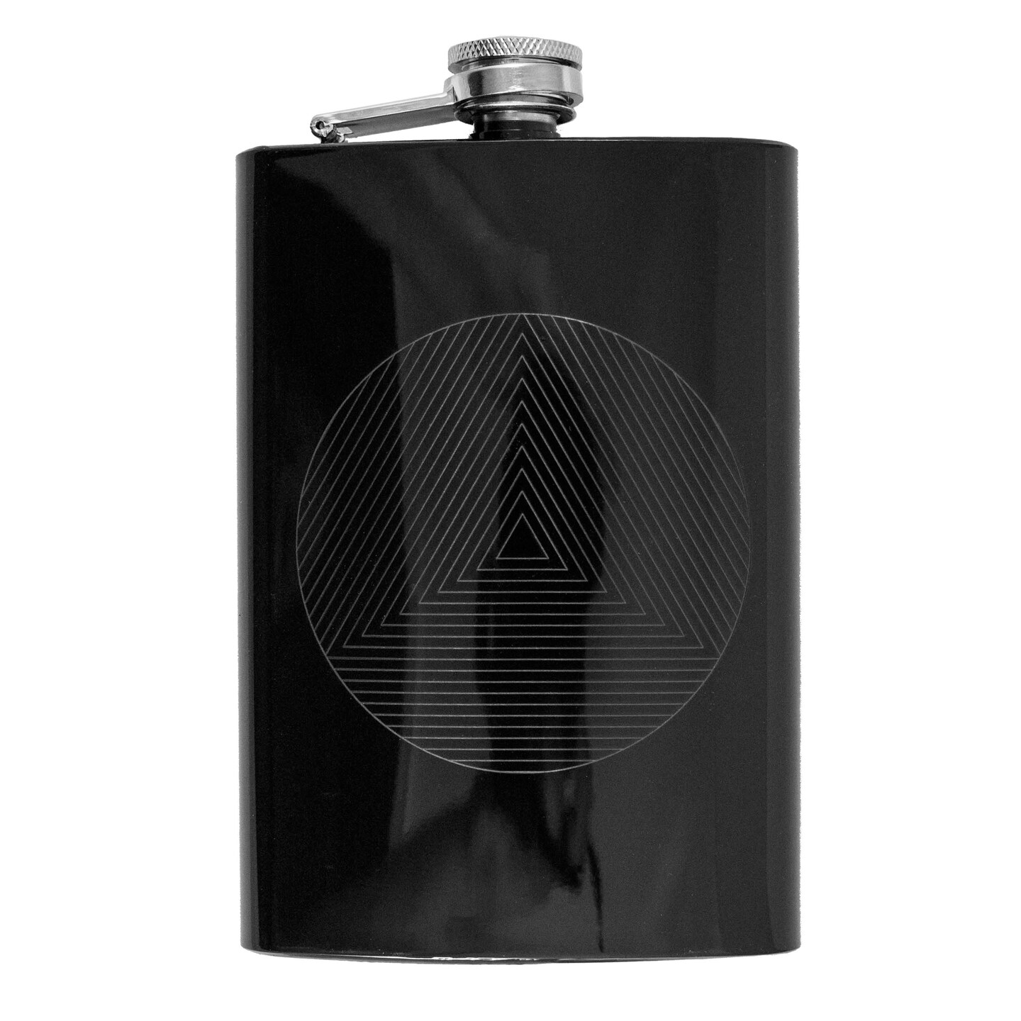 8oz BLACK Circle Triangle Design Flask L1 | Michaels