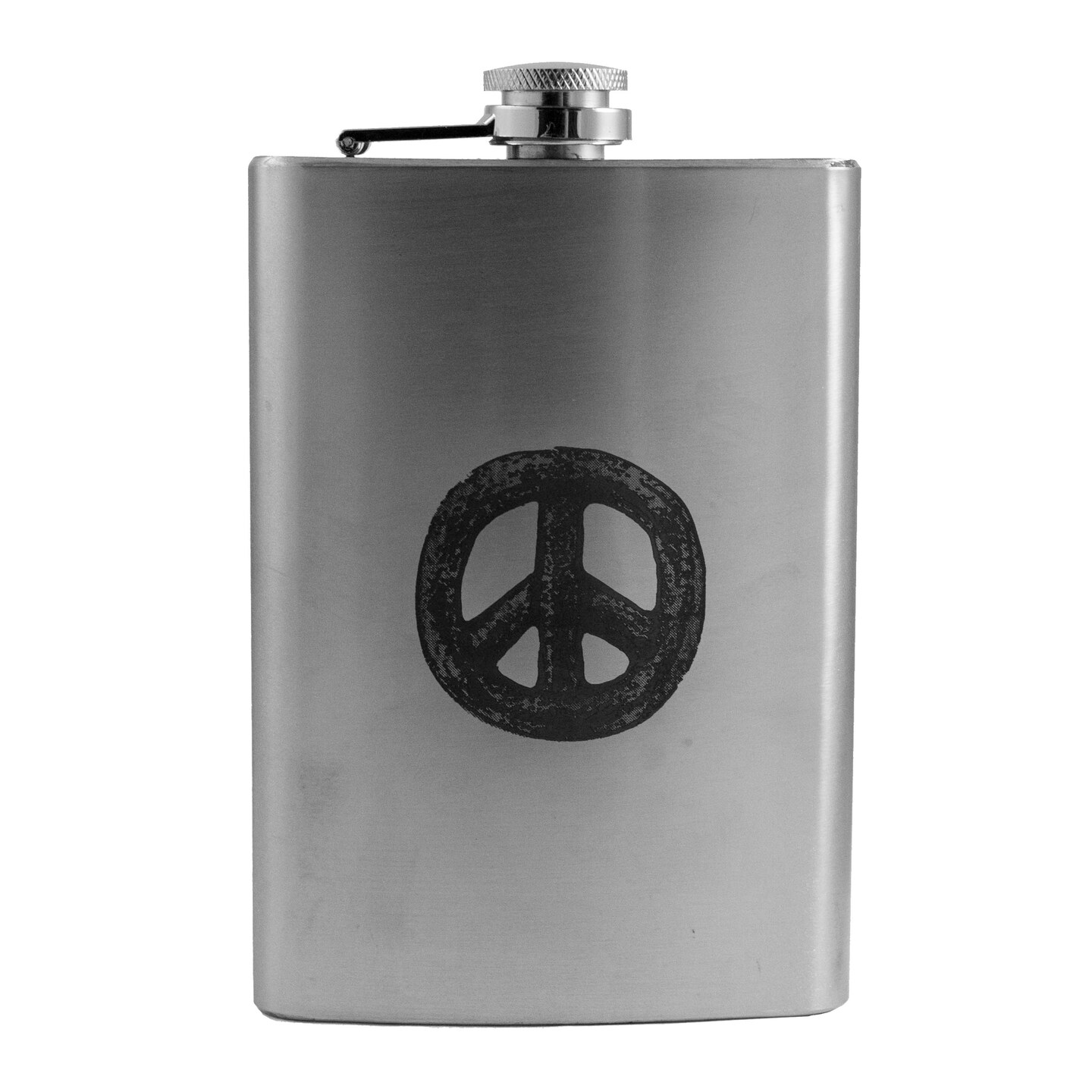 8oz Rustic Peace Stainless Steel Flask | Michaels