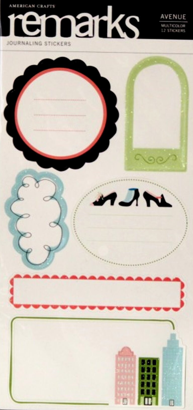 American Crafts Remarks Avenue Glitter Journaling Stickers | Michaels