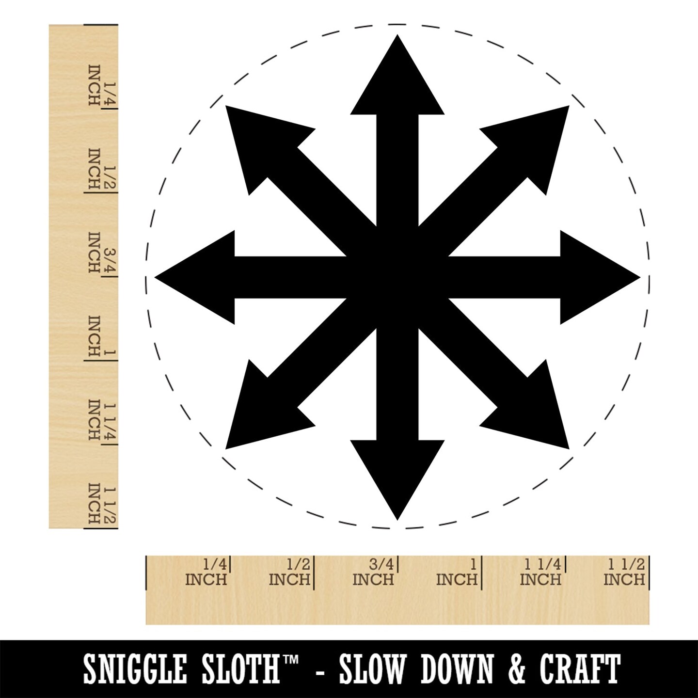 Chaos Symbol Arrows Pointing Out Self-Inking Rubber Stamp Ink Stamper ...