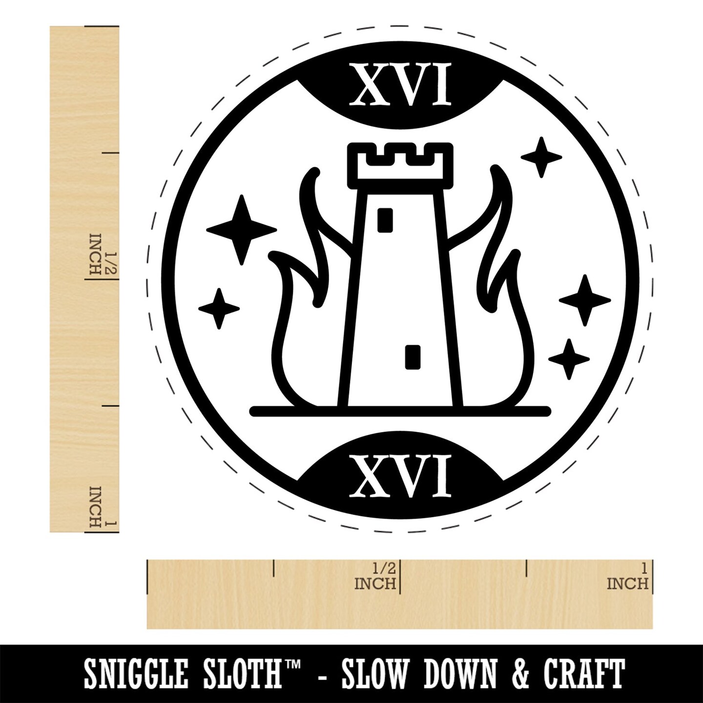 The Tower Tarot Card Self-Inking Rubber Stamp Ink Stamper for Stamping ...