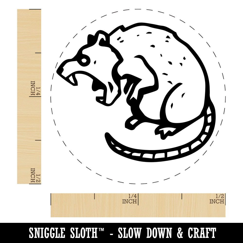 Ferocious Rat Rodent Snarling Self-Inking Rubber Stamp Ink Stamper for ...