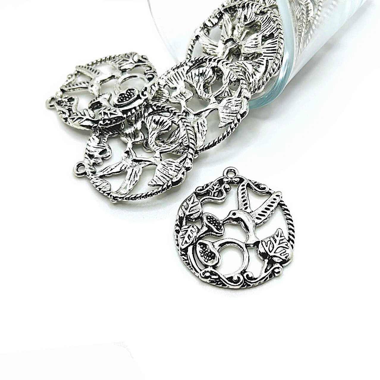 4, 20 or 50 Pieces: Silver Hummingbird Pendant Charms | Michaels