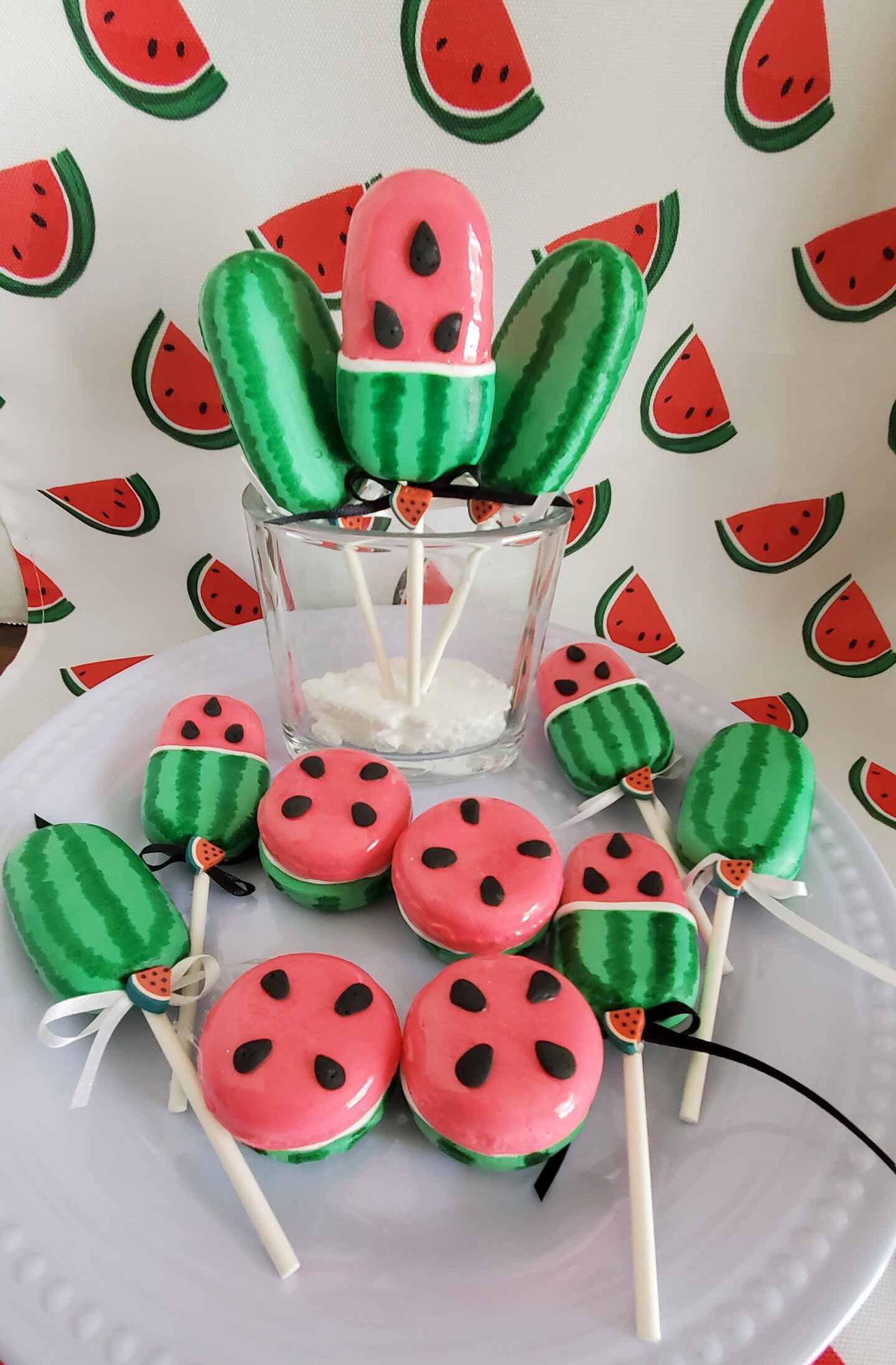 Cool Summer Watermelon Faux,Fake, Cake Pops and Macarons Faux Food ...