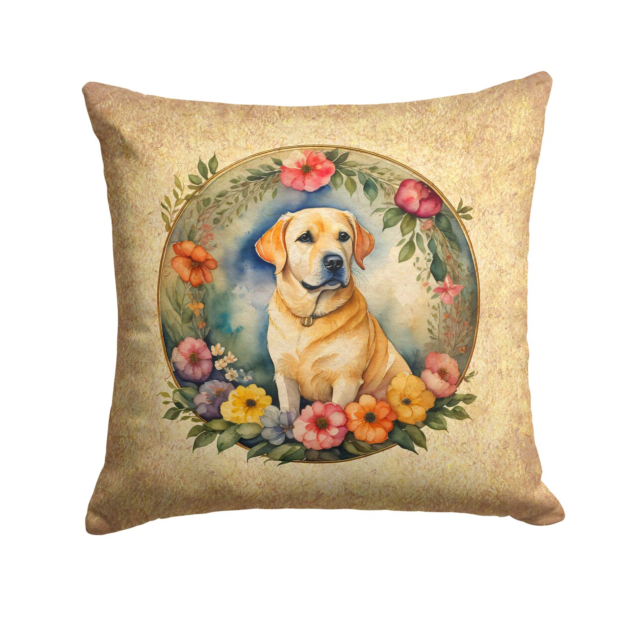 Caroline's Treasures Yellow Labrador Retriever and Flowers Fabric ...