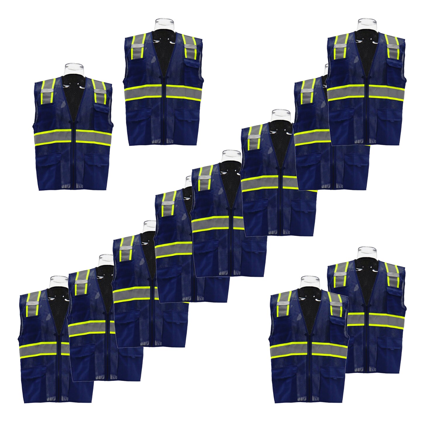 Multi Colors High-Visibility Pocket Safety Vest | RADYAN®, Color: Navy ...