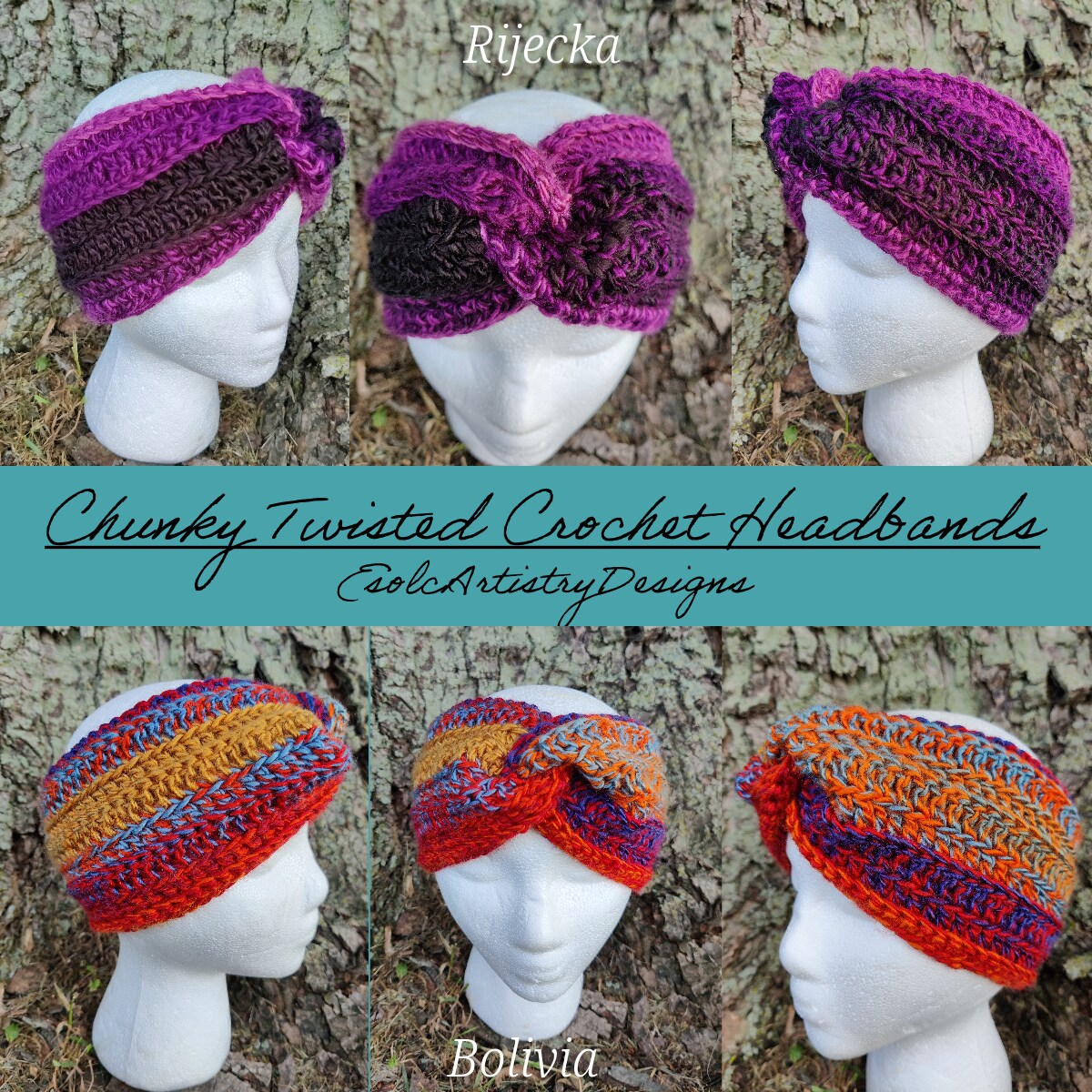 Chunky Crochet Twisted Headbands, Many Colors to Choose From ...