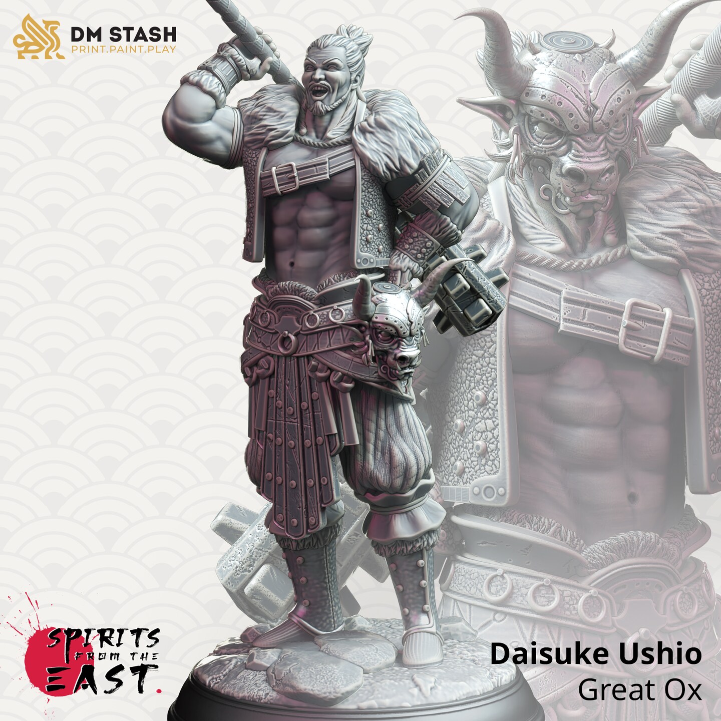 Daisuke, the great ox from DM Stash's Eastern Spirits set. Total height ...