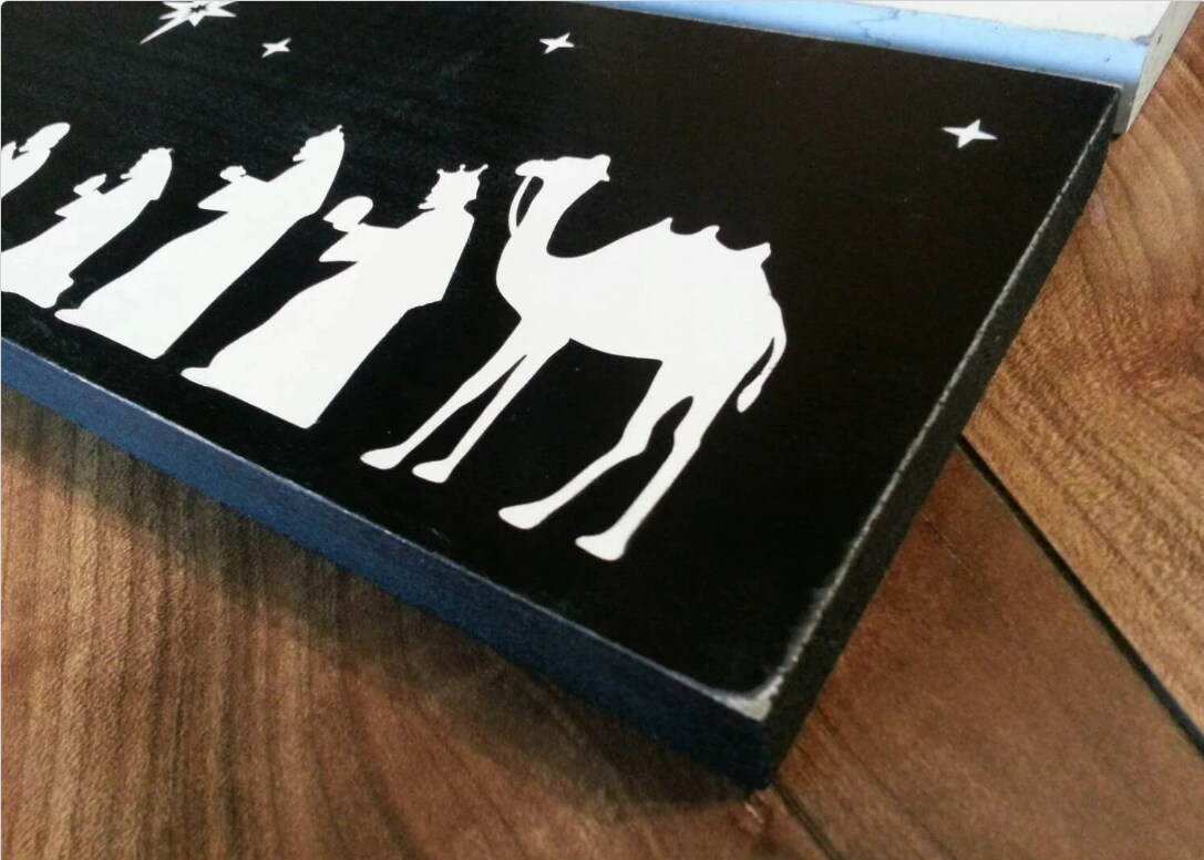 Nativity Scene Sign, Christmas Nativity Scene Wall Art, Wood Nativity ...