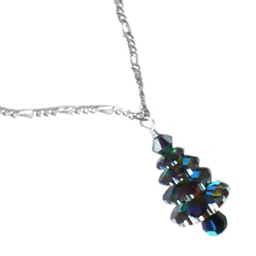 Vitrail Medium Green Austrian Crystal Christmas Tree Chain Necklace ...