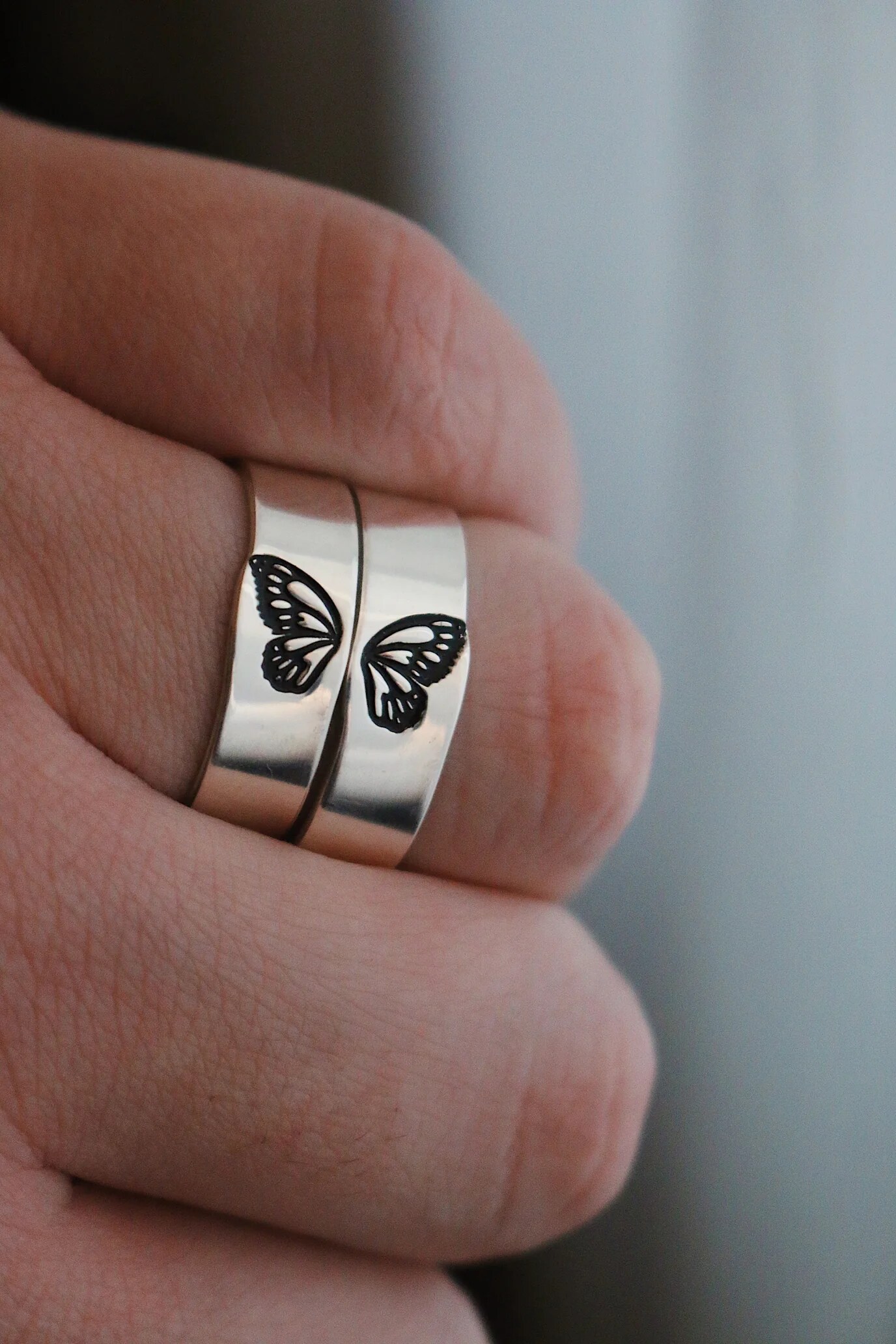 Matching couple rings butterfly store