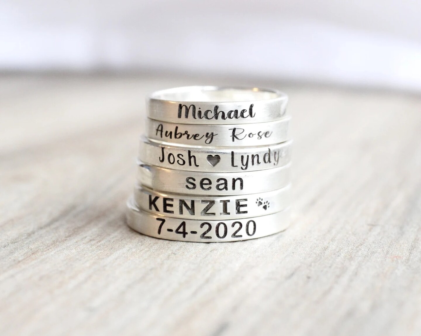 Sterling Silver Name Ring - Personalized Ring - Custom Stacking Ring ...