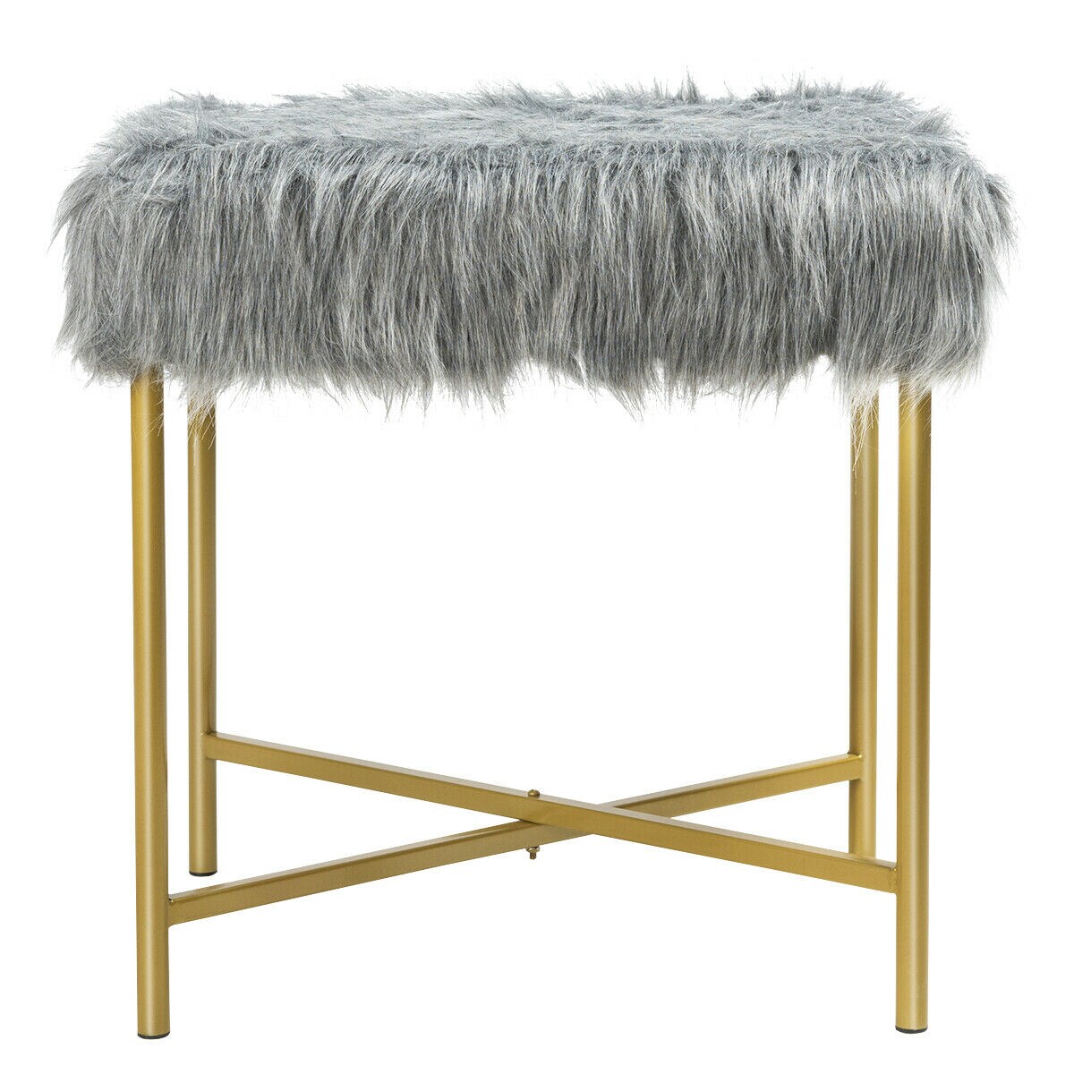 Decorative Ottoman Stool Footrest W/ Gold Metal Legs | Michaels