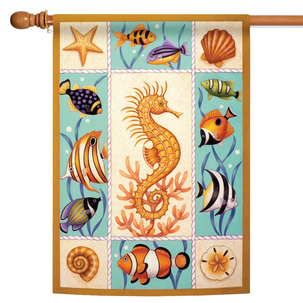 Seahorse & Fish Decorative Ocean Flag | Michaels
