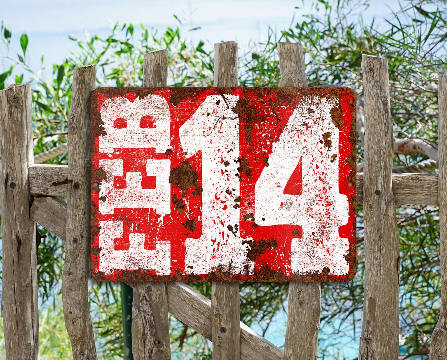 Printed Metal Sign Valentines Day FEB 14 Date Number Decoration Gift ...