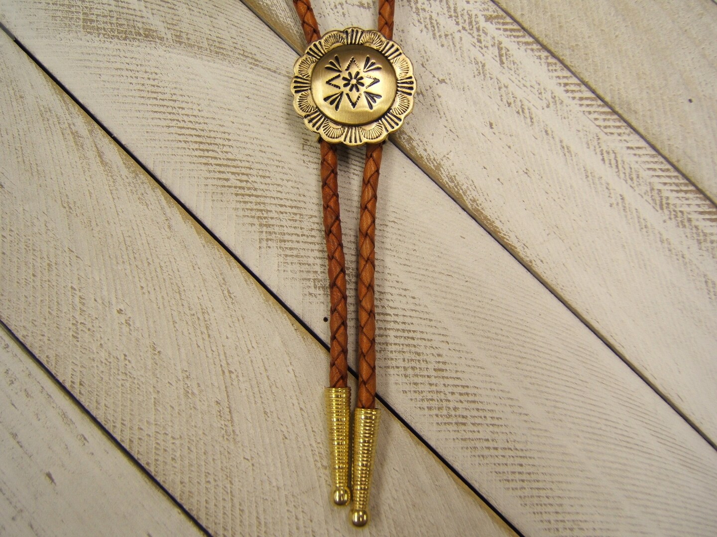 Western Jewelry Birthday Gift Bolo Tie w Satin Brass Antiqued Finish ...