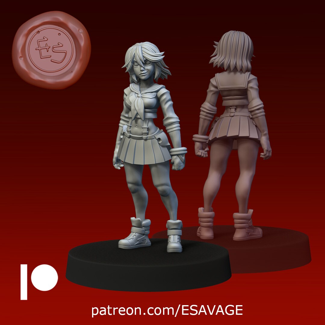 Ryuko (school outfit) from Ethan Savage Studio. Total height apx. 39mm ...