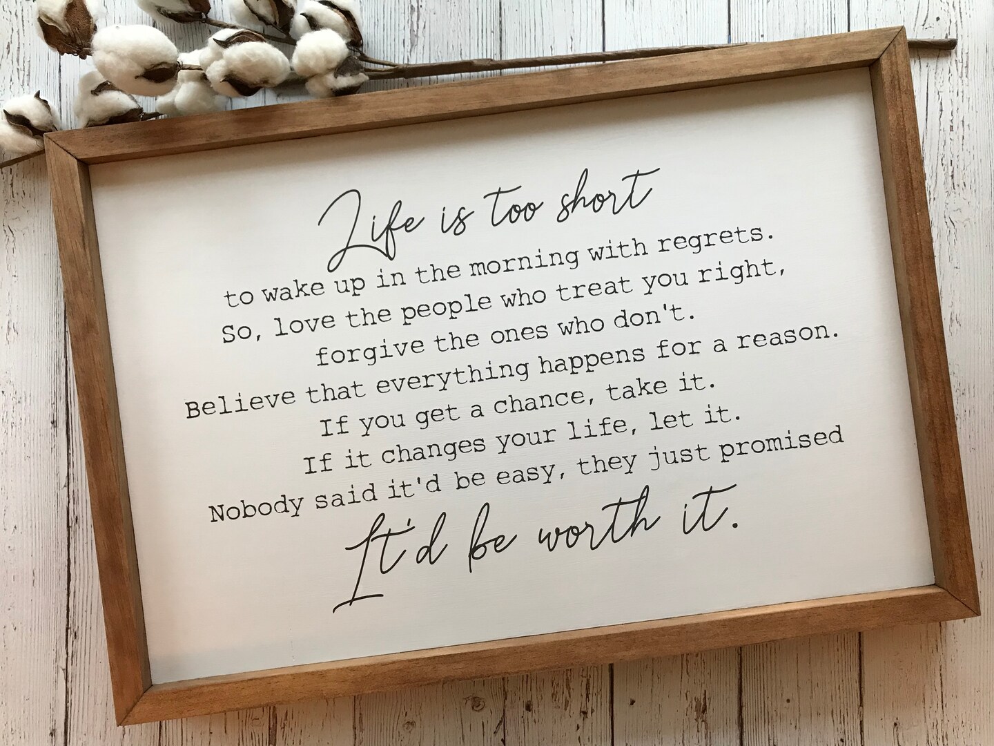 Rustic Farmhouse Sign | Life Is Too Short | Farmhouse Wood Sign ...
