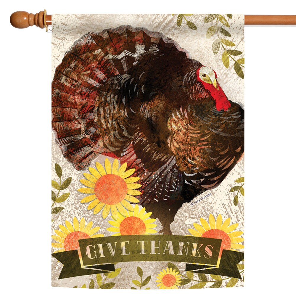 Thanks Turkey Decorative Thanksgiving Flag | Michaels