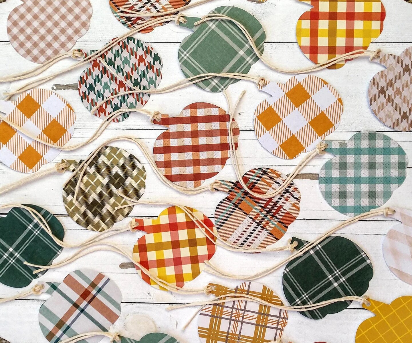 10 Fall Plaid Pumpkin Tags, Plaid Pumpkin Gift Tags, Pumpkin Gift Tags ...