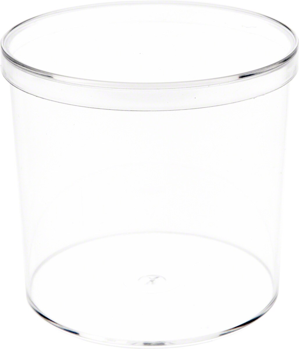 Pioneer Plastics 115C Clear Cylinder Plastic Container, 3.375" W x 3. ...