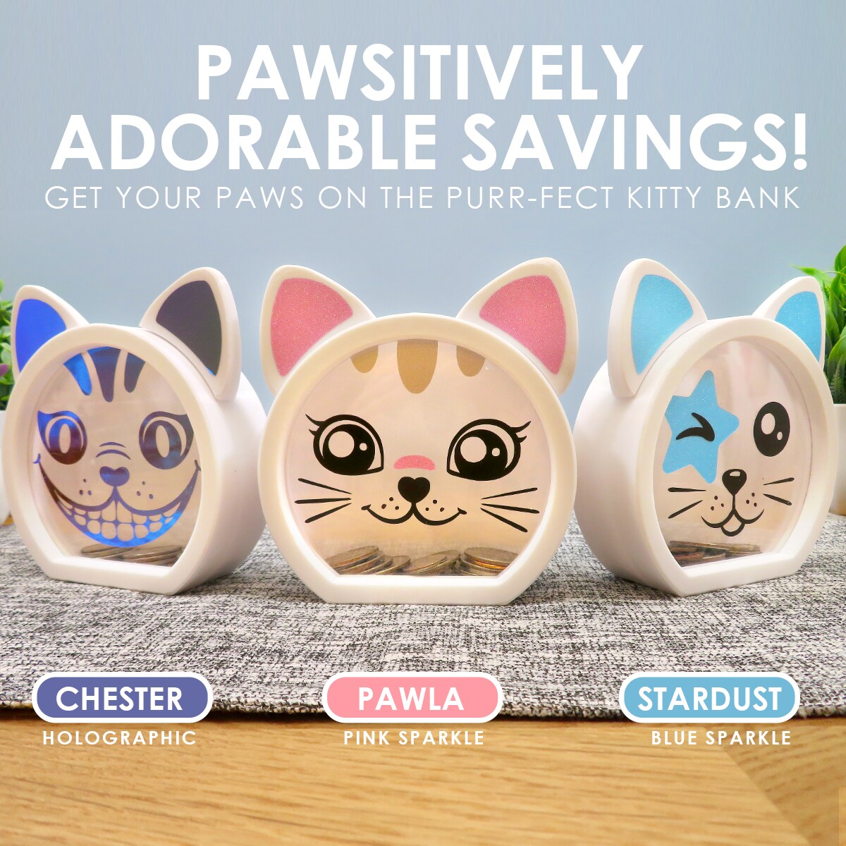 Adorable Kitty Banks - 3D Printed Cat Face Coin Bank - Perfect Gift for ...