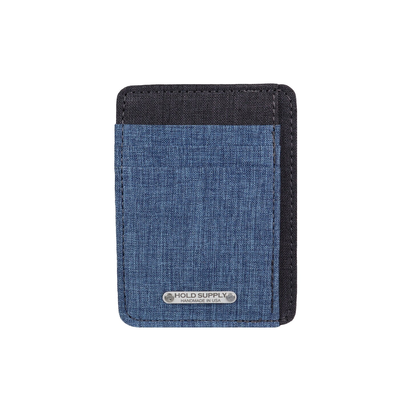 Blue and Gray Polyester Poplin Fabric Front Pocket Wallet, Canvas ...