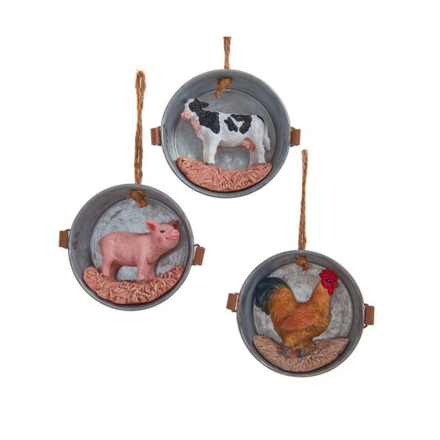 KSA Club Pack of 12 Multicolor Tub with Farm Animals Christmas Figurine ...