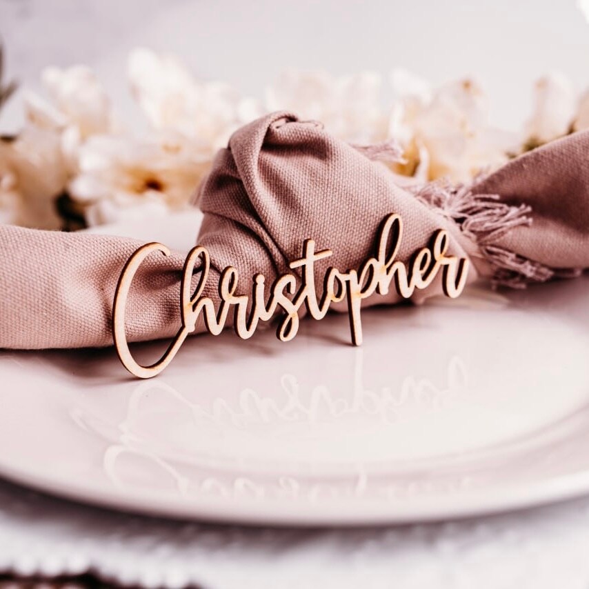 Name Tags Place Cards, Wedding Name Plate, Birthday Laser Cut Names ...