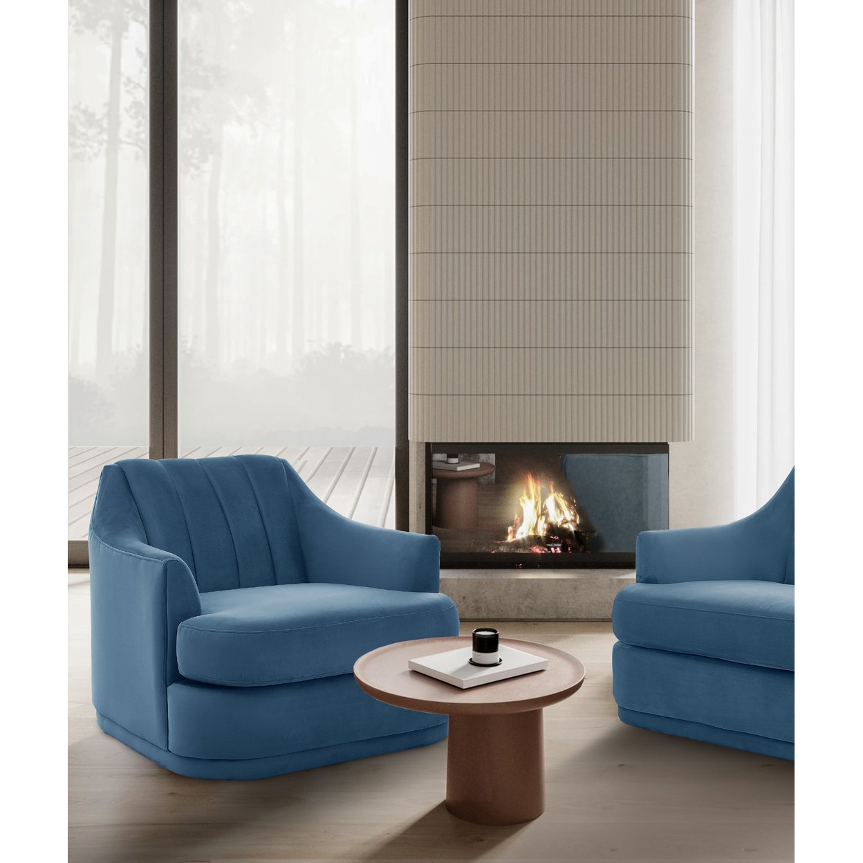 Iconic Home Rosa Club Chair Velvet Upholstered Single Cushion Seat ...