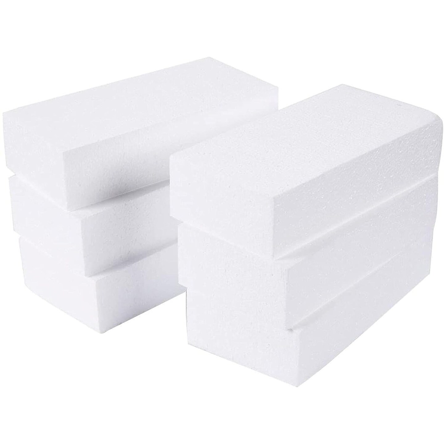 6 Pack Foam Blocks for Crafts - Polystyrene Brick Rectangles for Art ...