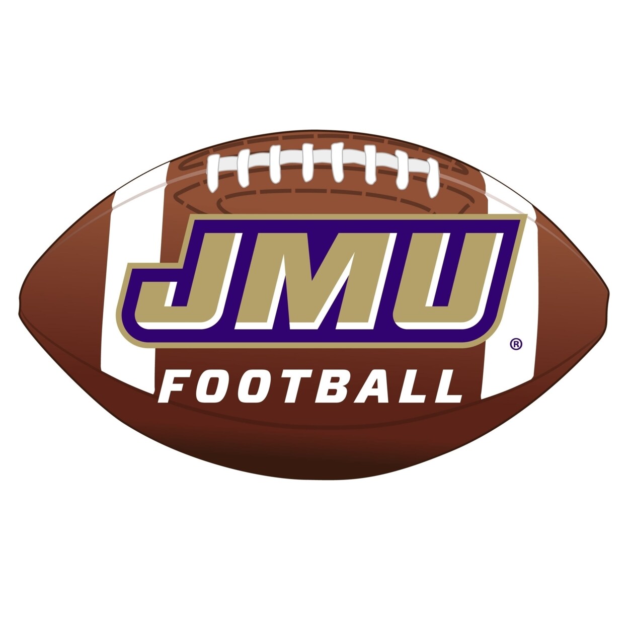 James Madison Dukes 4-Inch Round Football Ncaa Gridiron Glory Vinyl ...