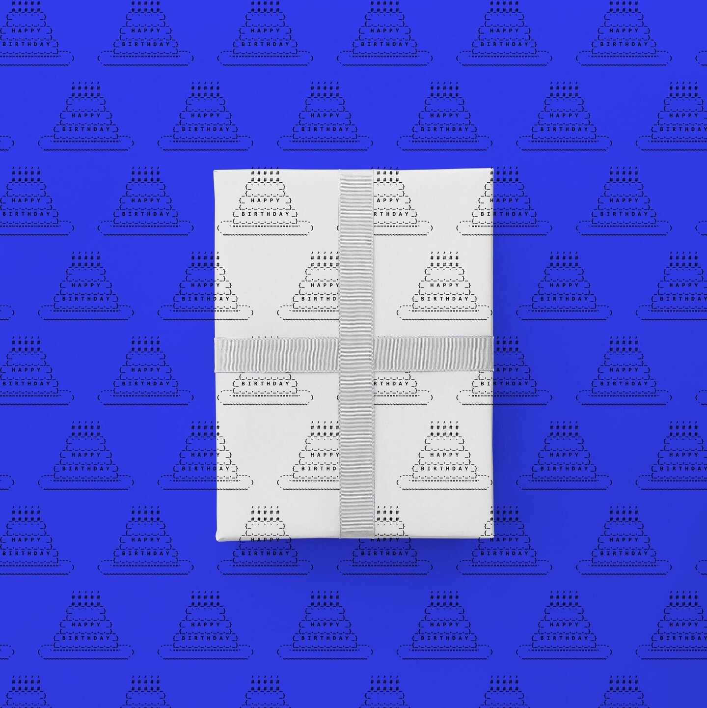 ASCII Art Birthday Cake Gift Wrap | Michaels