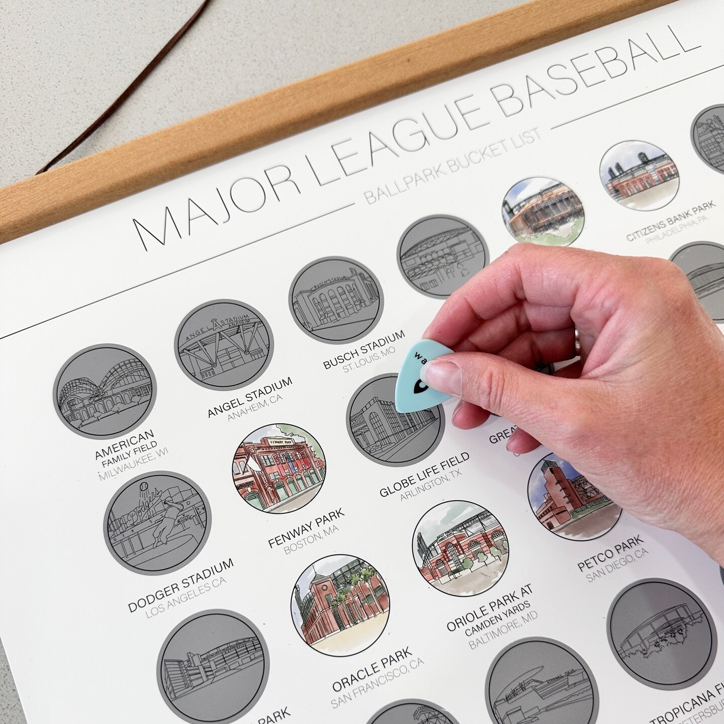 Baseball Scratch Off Bucket List | Ballpark Scratch Off | MLB Poster ...