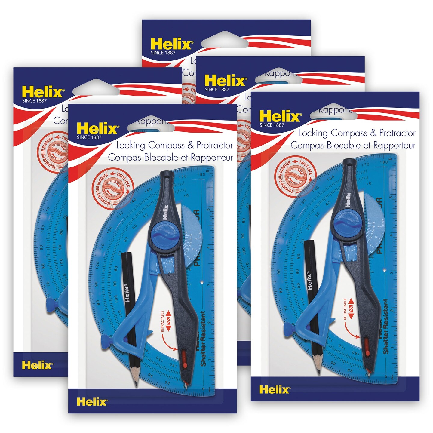 Plastic Locking Compass & Protractor Set, 5 Sets | Michaels