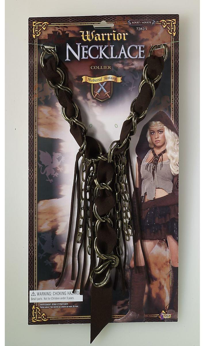 Medieval Fantasy Warrior Faux Leather/Chain Adult Costume Necklace ...