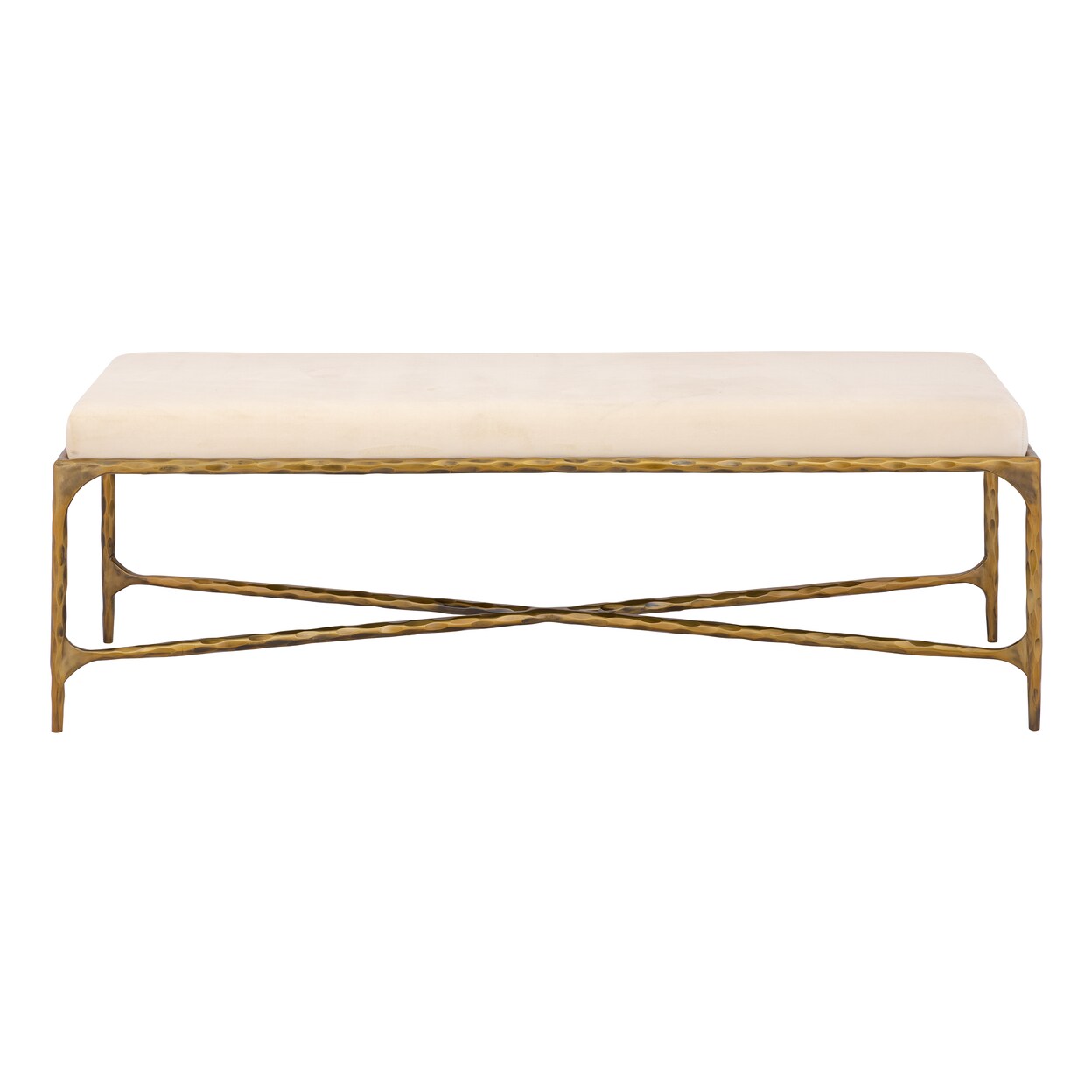 Elk Signature Seville Long Bench - Brass with Bone Velvet | Michaels