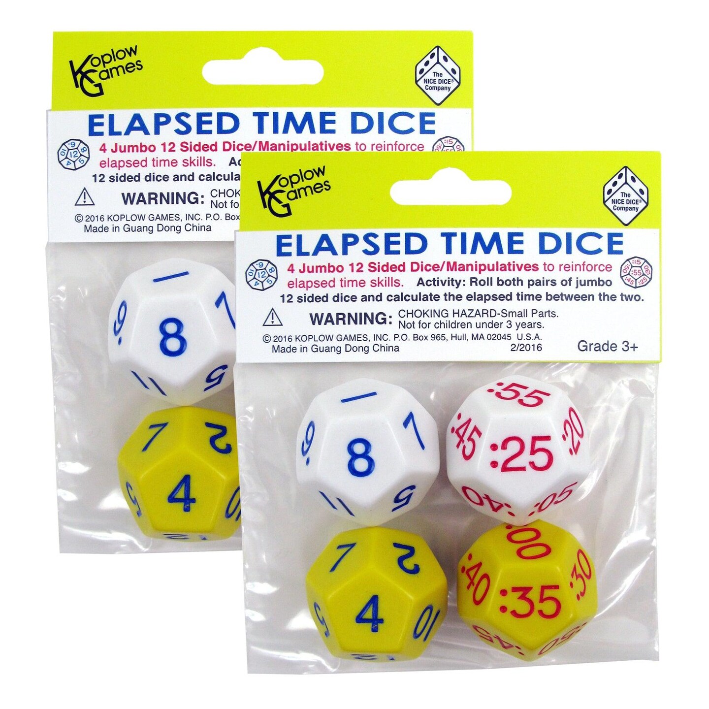 Elapsed Time Dice, 2 Pairs Per Pack, 2 Packs | Michaels