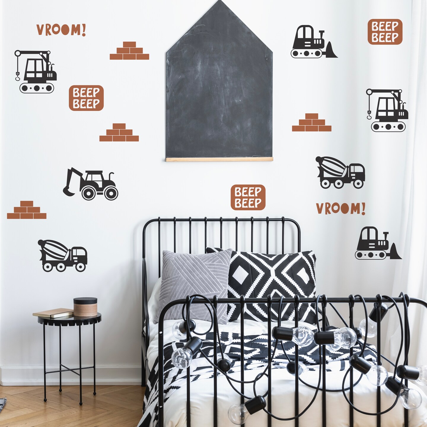 Construction Zone Wall Decal Set- Bulldozer, Backhoe, Concrete Mixer ...