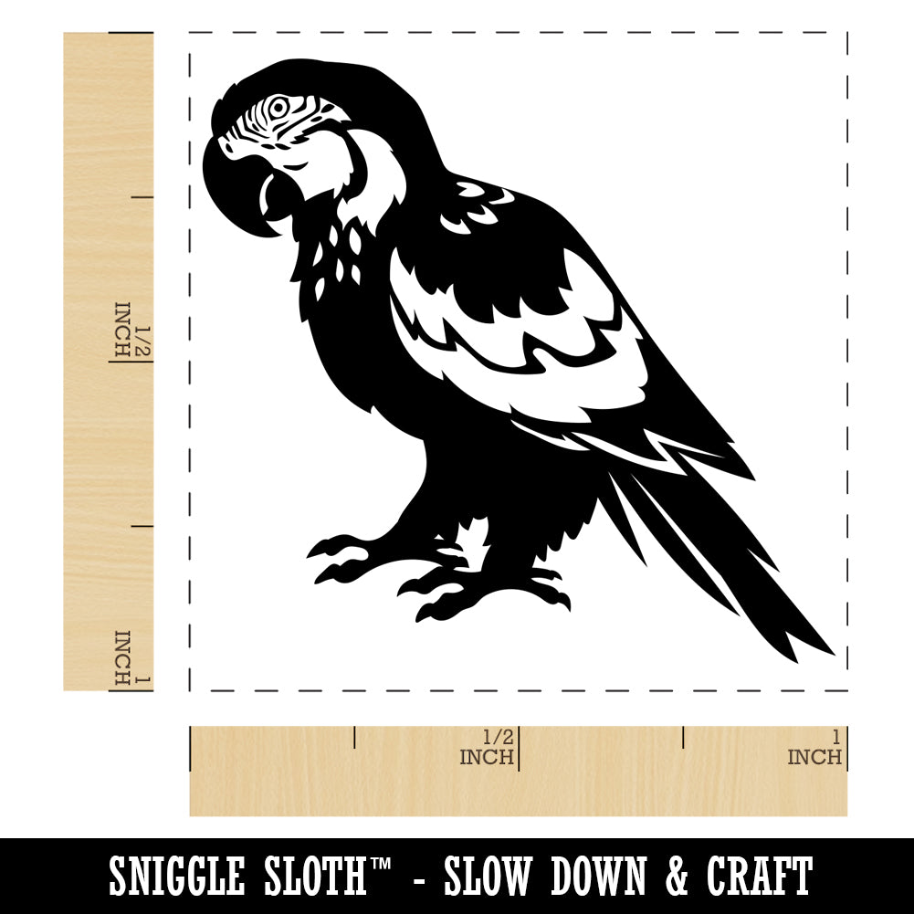 Magnificent Macaw Parrot Bird Self-Inking Rubber Stamp Ink Stamper ...