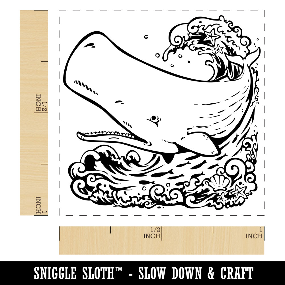 Sperm Whale on Ocean Waves Self-Inking Rubber Stamp Ink Stamper | Michaels