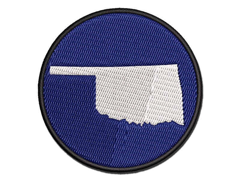 Oklahoma State Silhouette Multi-Color Embroidered Iron-On or Hook ...