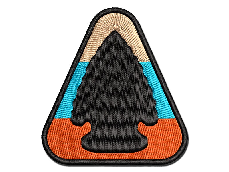 Native American Arrowhead Obsidian Stone Indian Multi-Color Embroidered ...