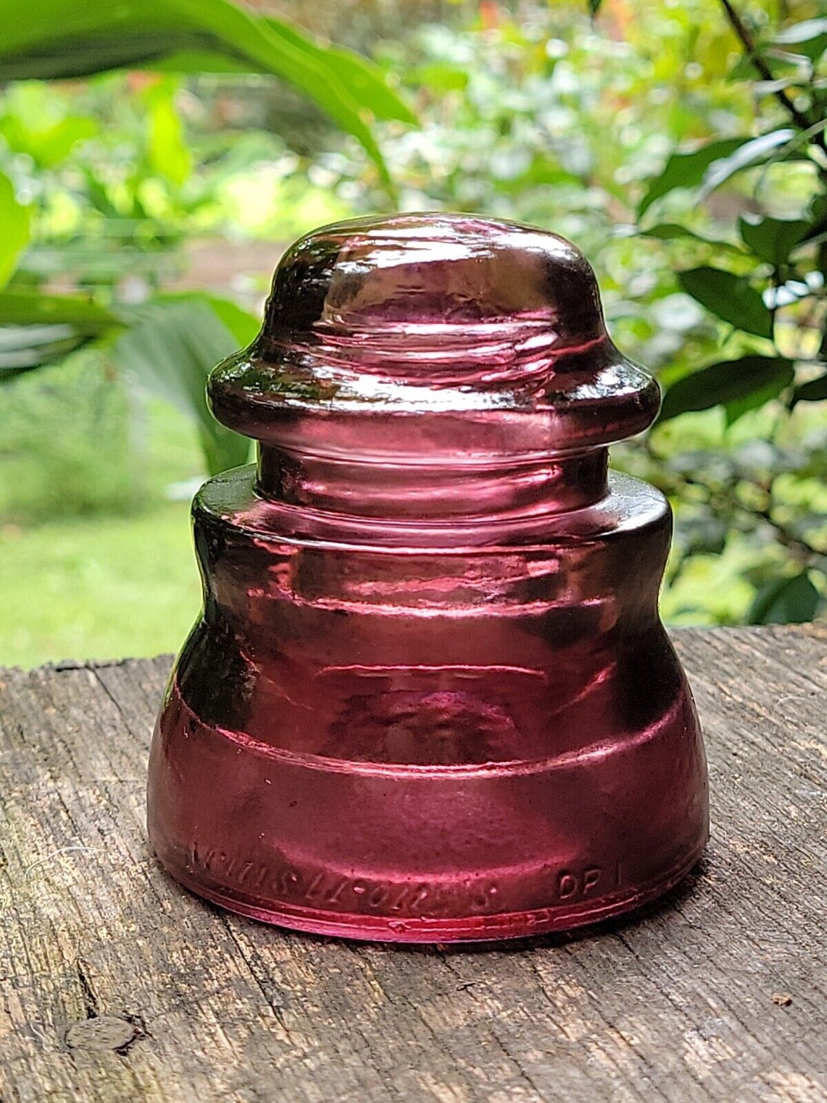 Vintage Industrial Deco Glass Insulator Stained Royal Purple Color ...