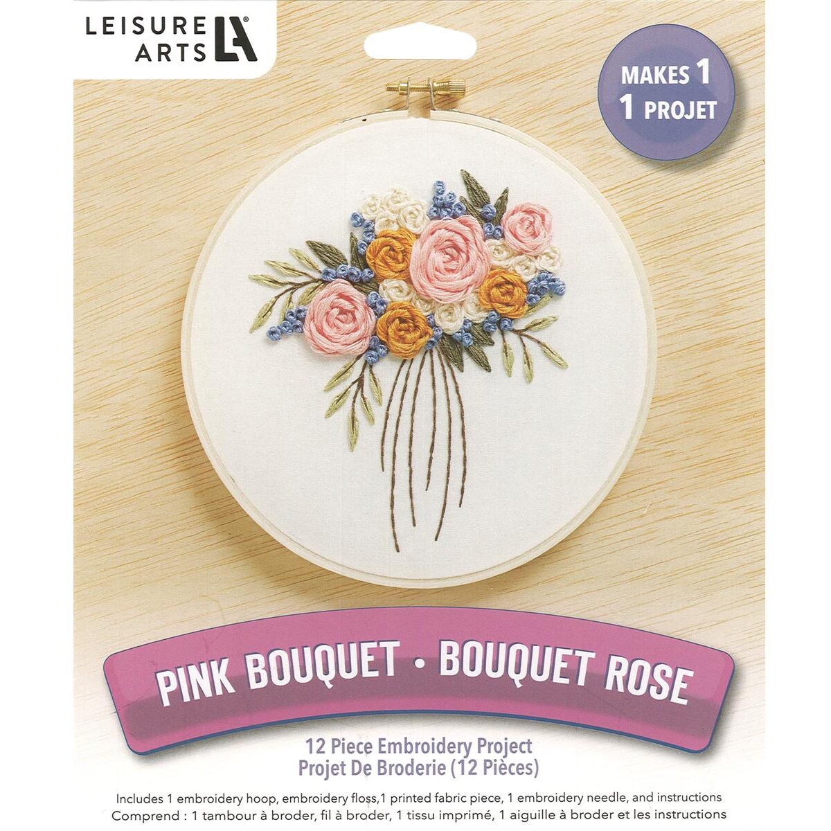 Leisure Arts Embroidery Kit 6" Bouquet - Embroidery Kit For Beginners ...
