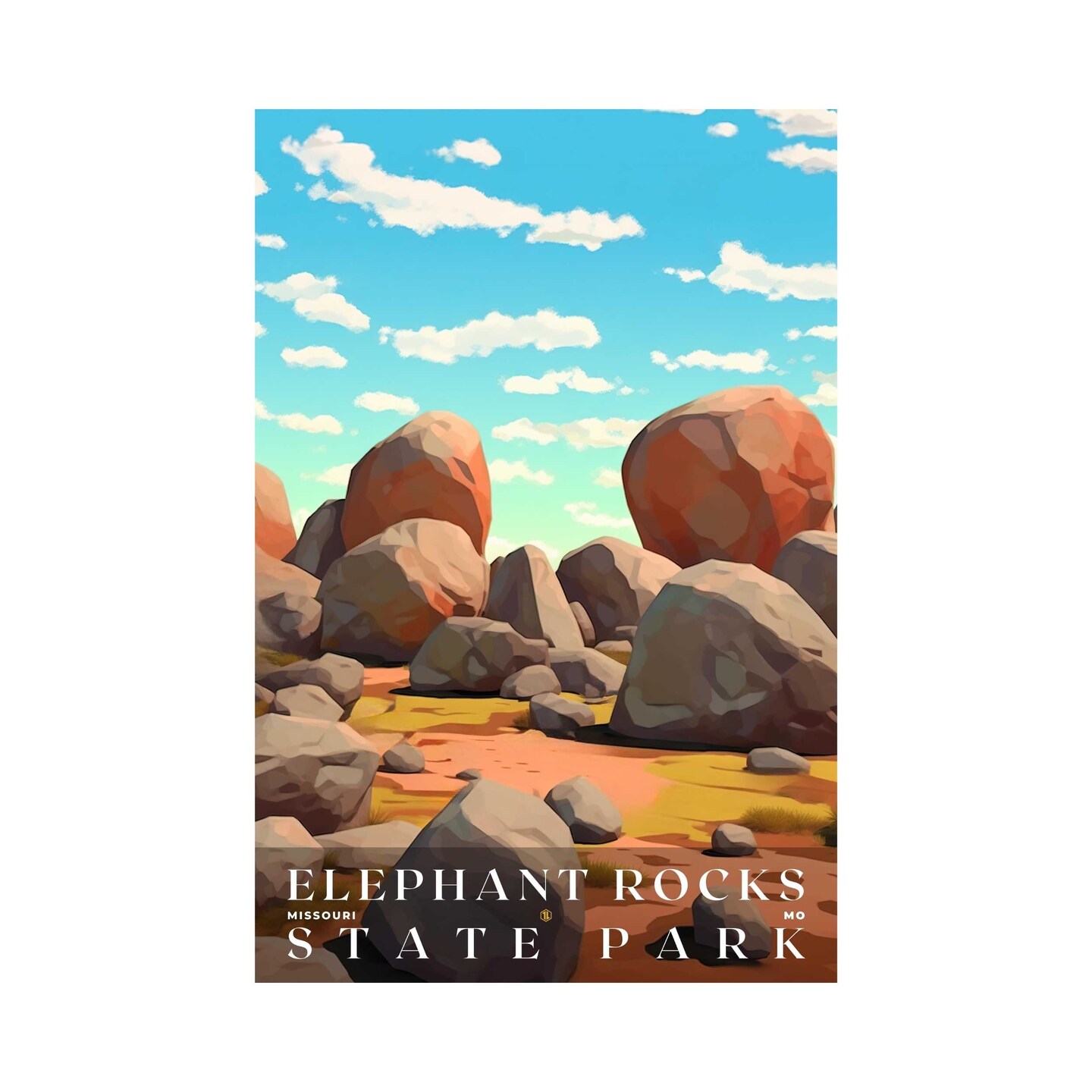 Elephant Rocks State Park Poster, Travel Art, Office Poster, Home Decor ...