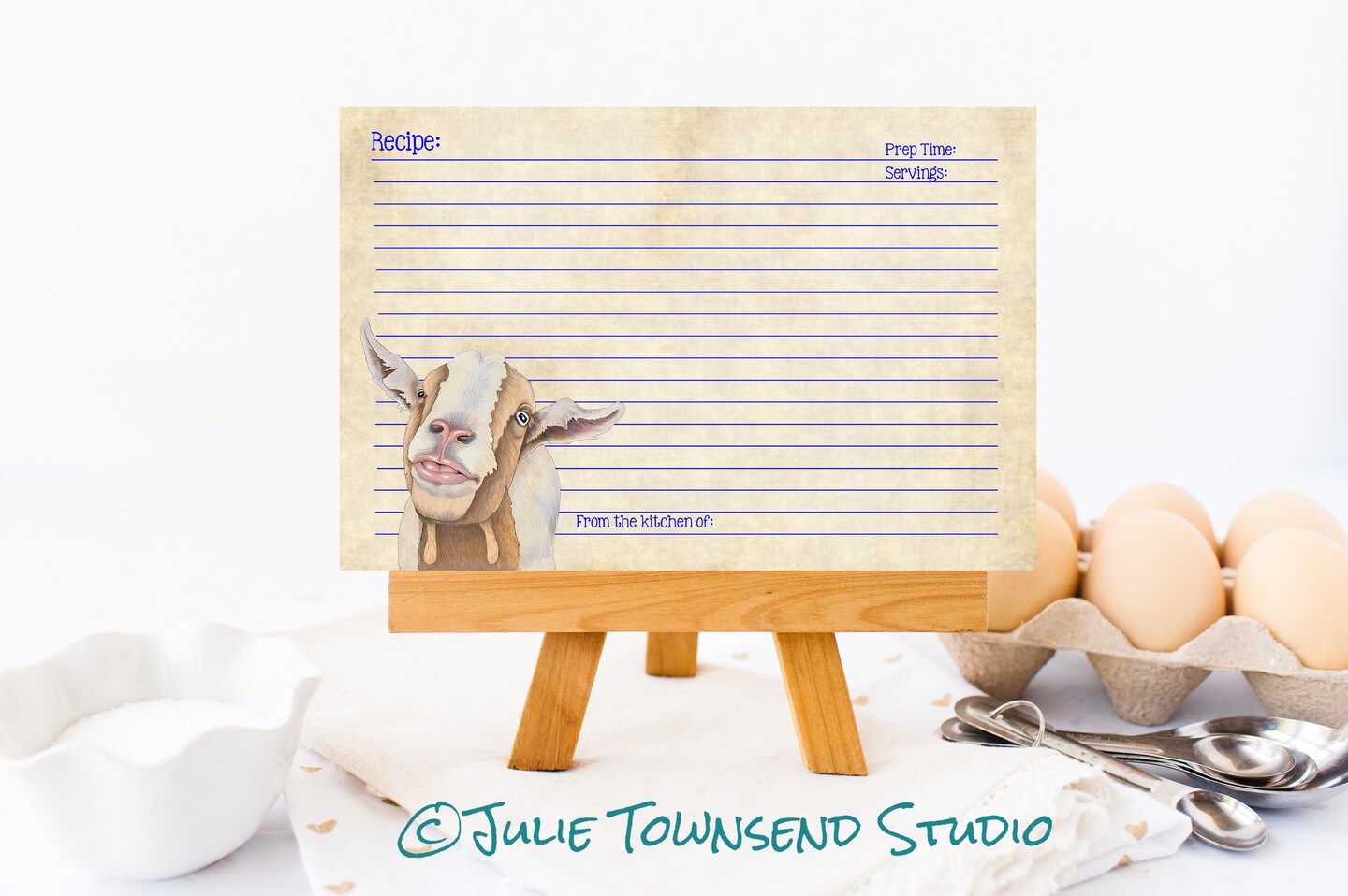 RECIPE CARDS -Buddy Set of 12 Lined Farm Animal Recipe Cards- 4x6 ...